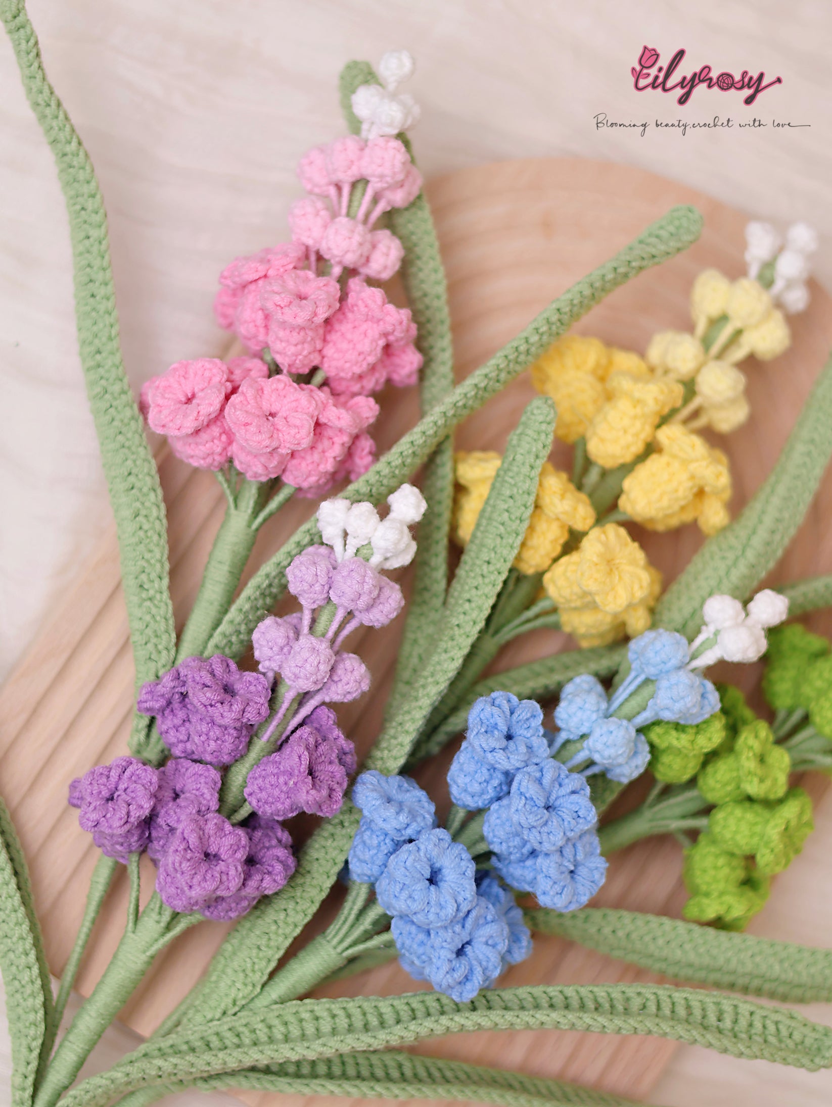 Lilyrosy Crochet Hyacinth Flowers Patterns with Step-by-Step Video Tut ...