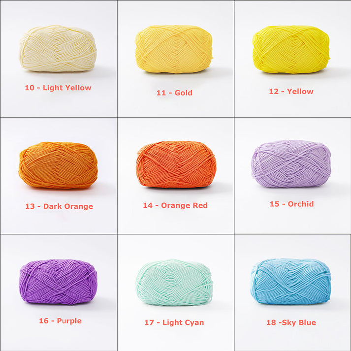 4ply Cotton milk yarn bundles( 10 balls), 67 colors. – Lilyrosy LLC