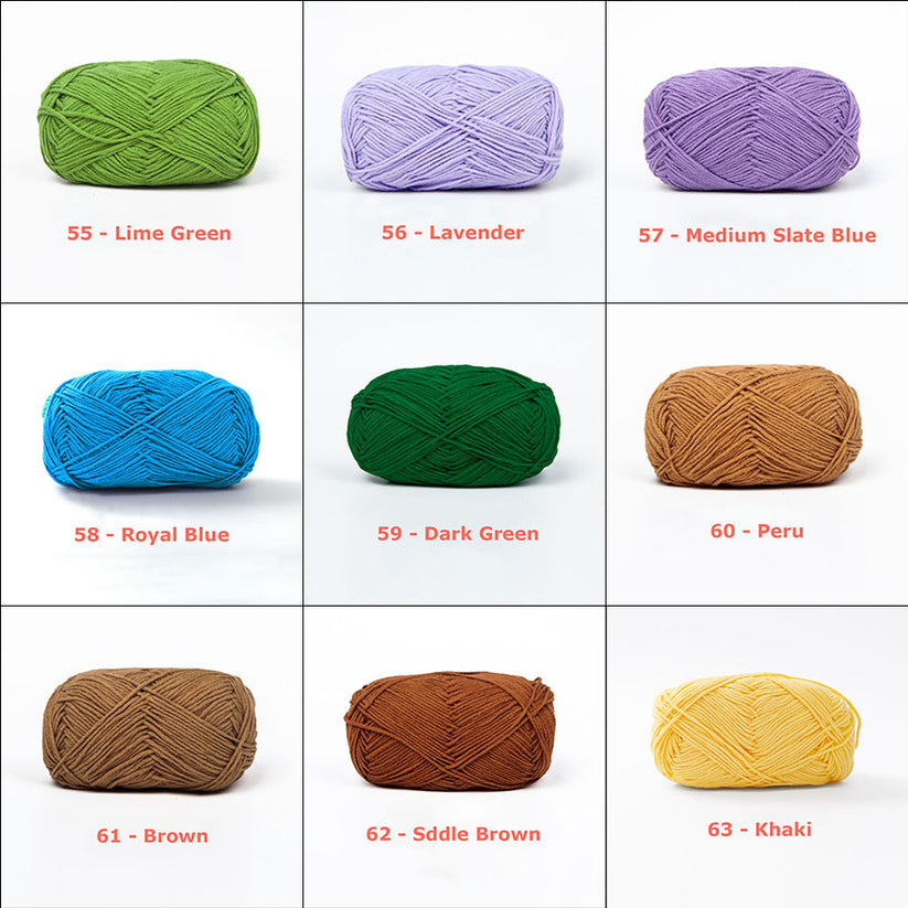 4ply Cotton milk yarn bundles( 10 balls), 67 colors. – Lilyrosy LLC