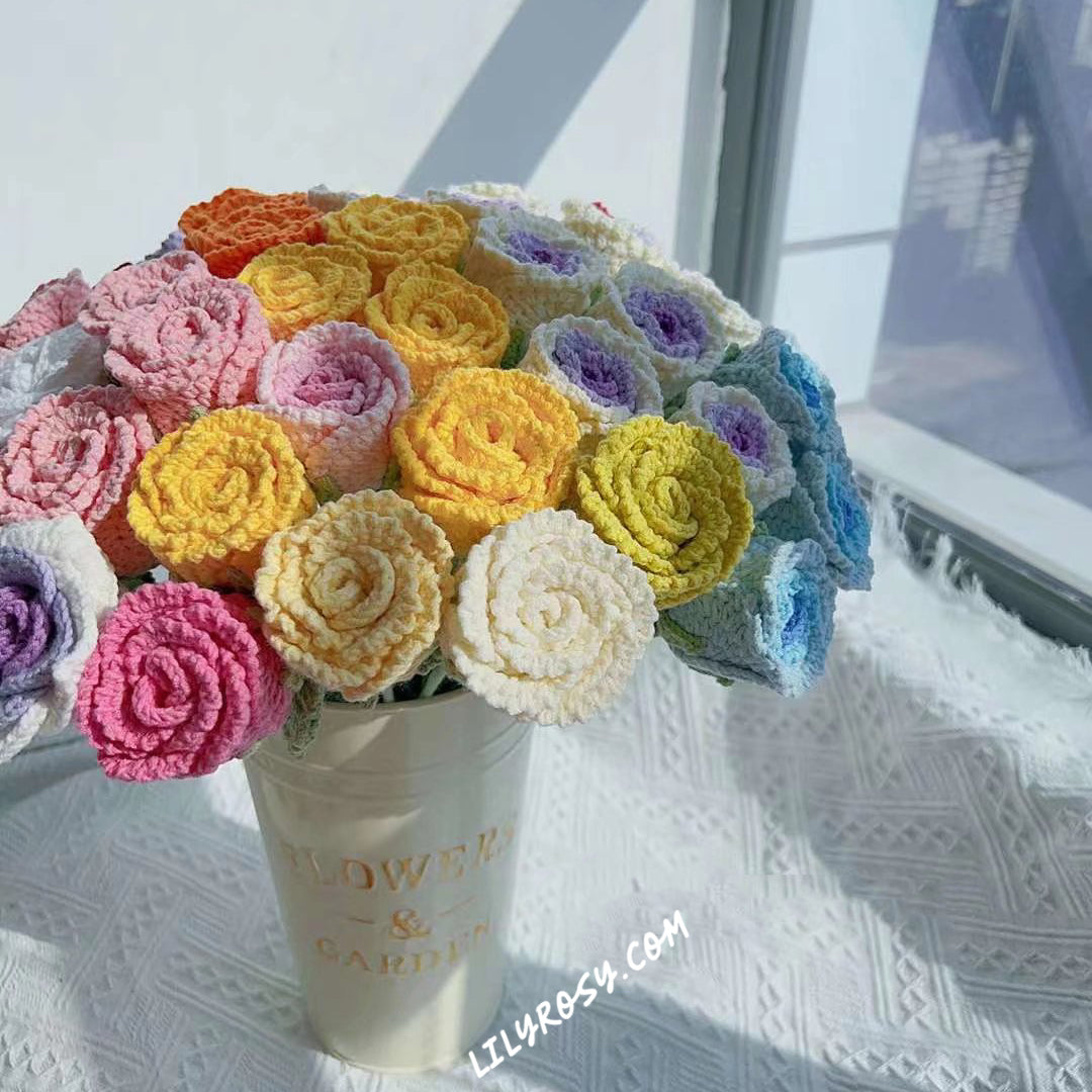 Lilyrosy Crochet Rose Patterns with Step by Step Video Tutorial – lilyrosy